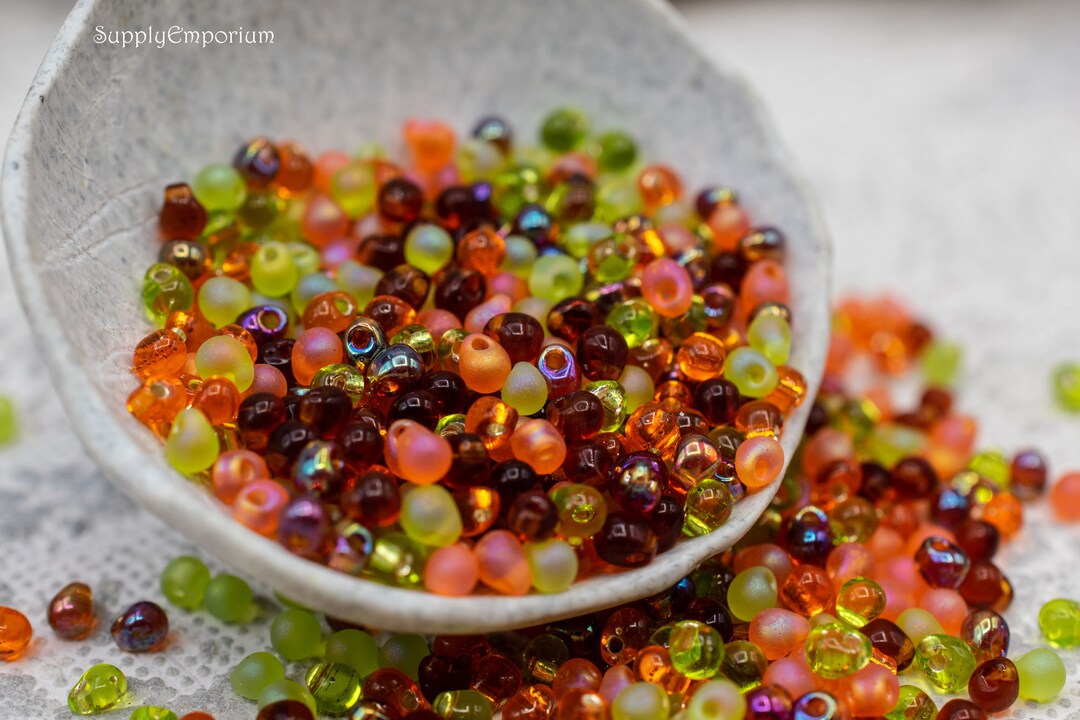 Drop Bead Mix, Miyuki Drop Mix, 3.4mm Miyuki ONE HOLE Drop Bead Mix, Exclusive Miyuki TEARDROPS ...