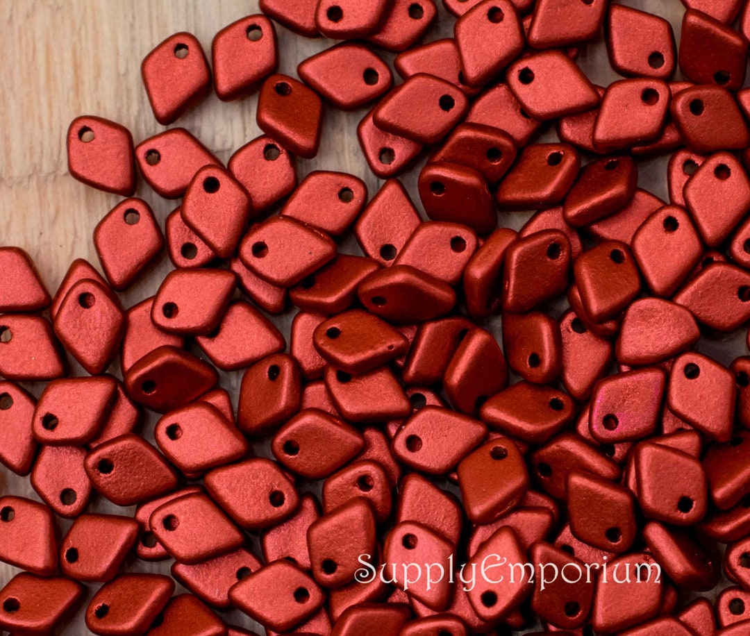 Dragon Scale Beads, Czech 1.5x5mm Lava Red Dragon Scale Beads Lava Red ...