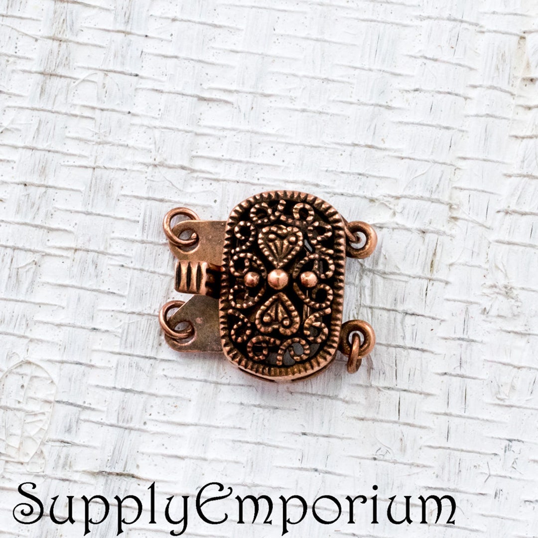 F 4656, 9x14mm Antique Copper Box Clasp, Antique Copper Plated Brass ...