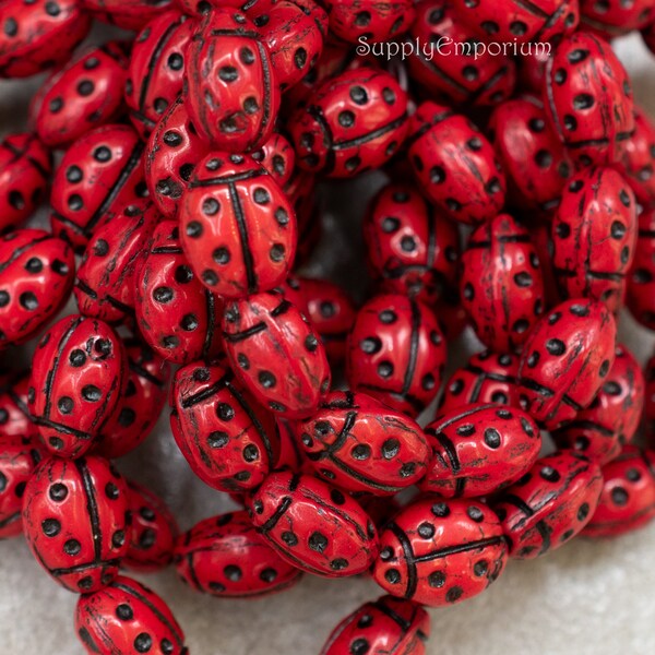Lady Bug Beads - Etsy