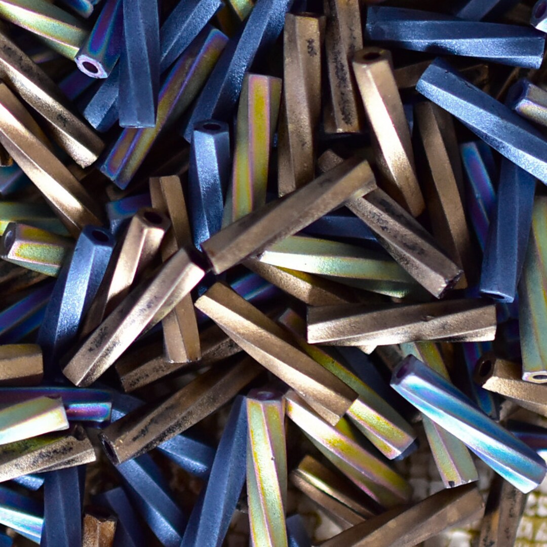 Flat Iron Mix 2.7x12mm Miyuki Twisted Bugle Beads Twisted Bugle Beads ...