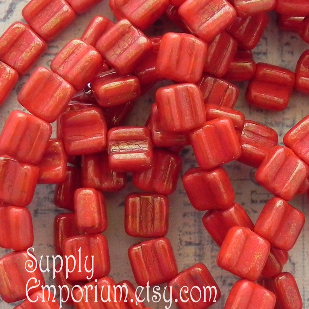Groovy Tile Beads, Red Lumi Groovy Tile, 6mm 2 Hole Tile, 2556 30 - Etsy