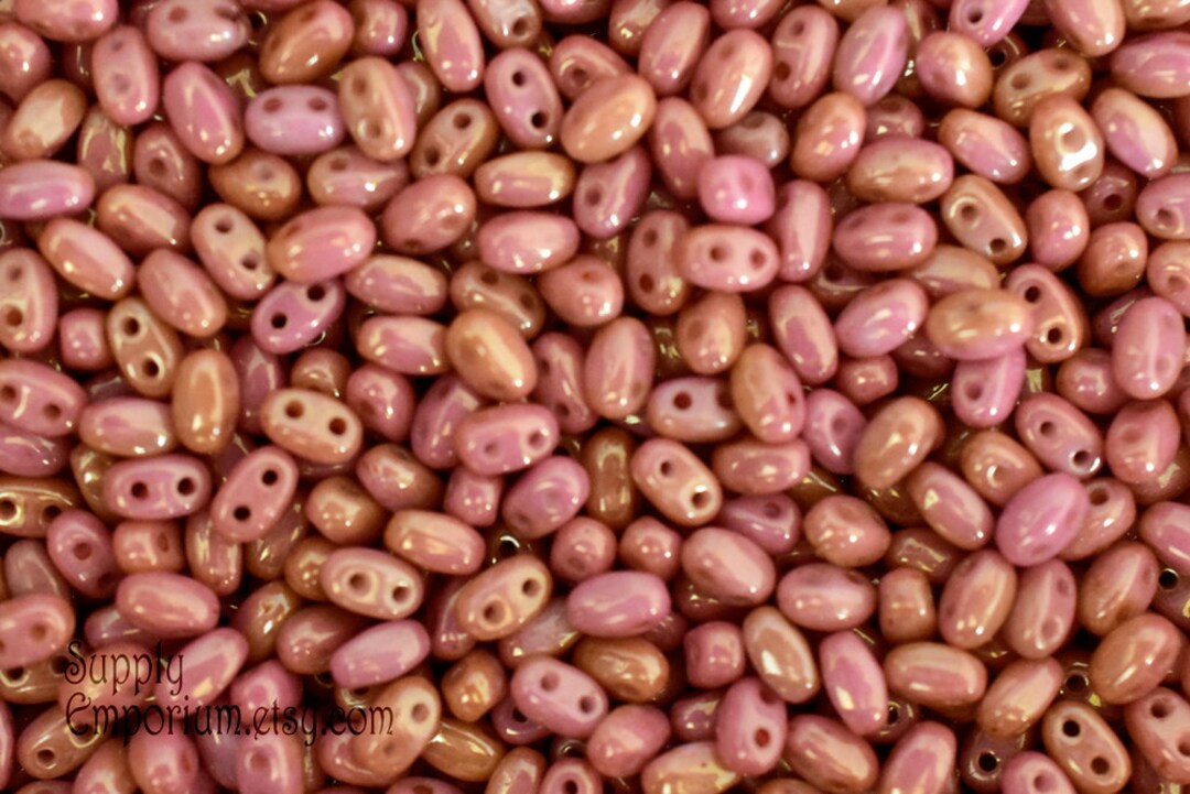 SMOOTH OUTLINE Jet Red Luster Super Duosuperduos, Czech Glass Superduo ...