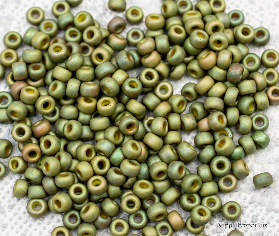 8/0 Matte Opaque Light Olive Luster Miyuki Seed Beads Miyuki 8-2033 ...