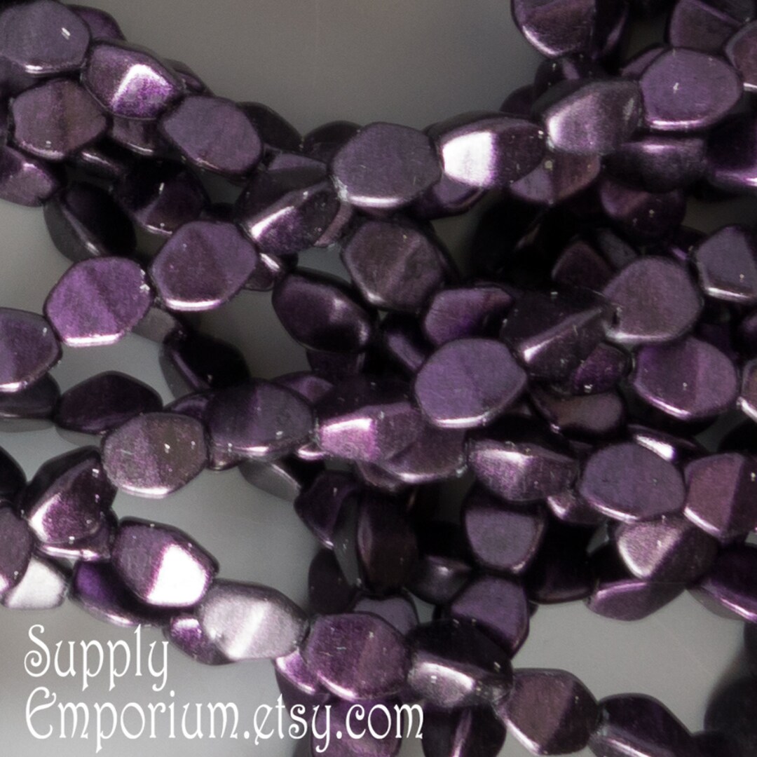 3465 50 Chrome Purple Pinch Beads Purple Chrome Pinch Beads 5x3mm Pinch ...