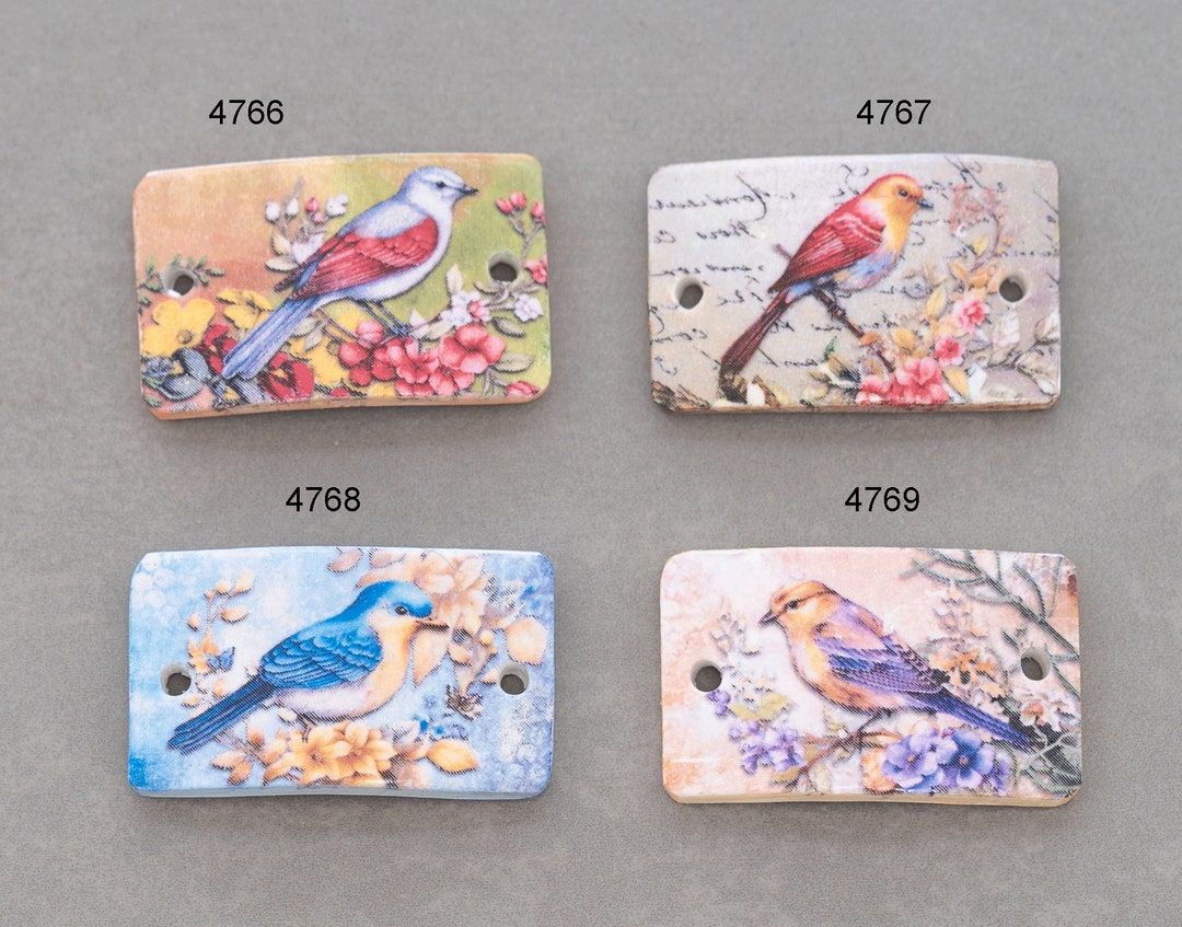 Polymer Clay Connector, Polymer Clay Pendant, Image Transfer, 1 Piece ...