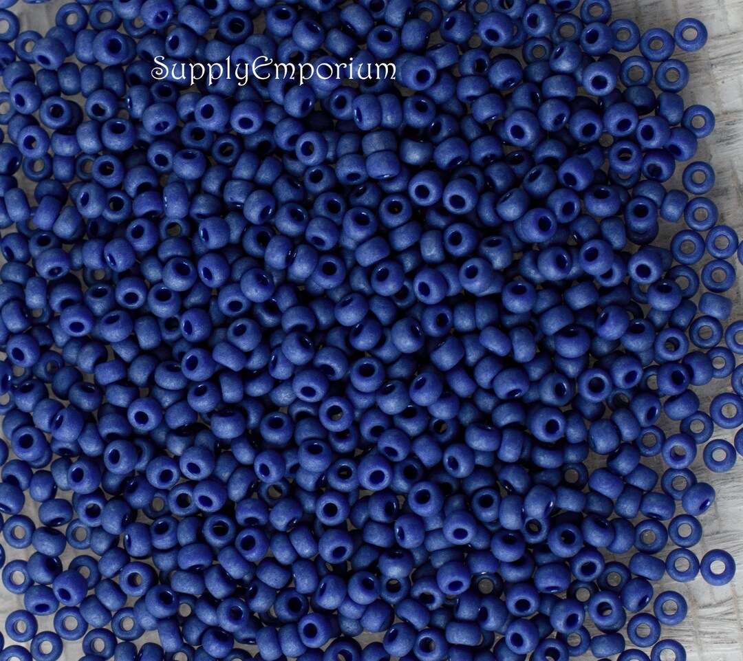 11/0 Miyuki Matte Cobalt Luster Seed Bead, 11-2075 Miyuki Matte Cobalt ...