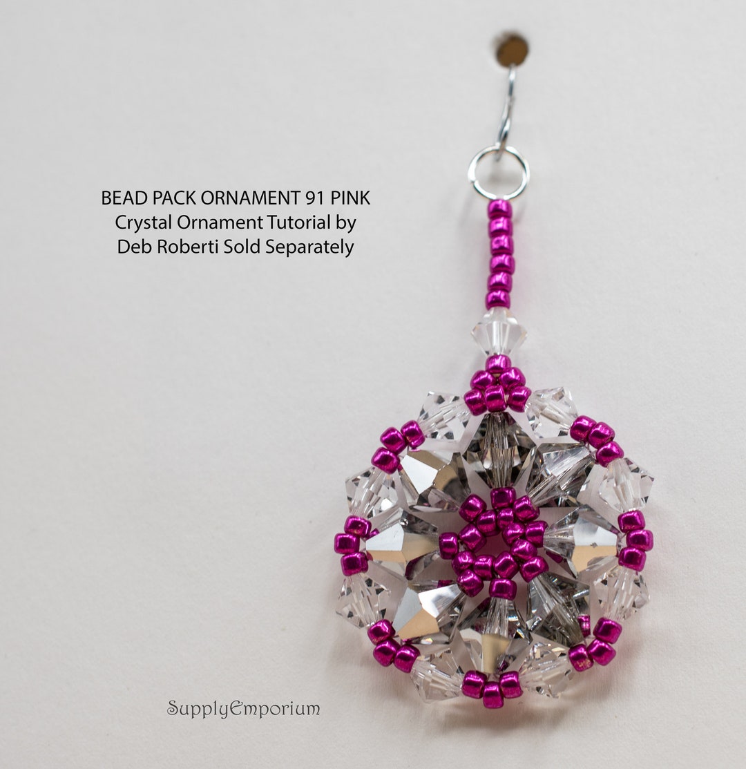 Ornament Bead Pack, DIY Christmas Ornament, Star Ornament, PINK Crystal ...