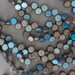 6mm Czech Glittery Matte Graphite Honeycomb 2-hole Beads, Blue and Gray ...