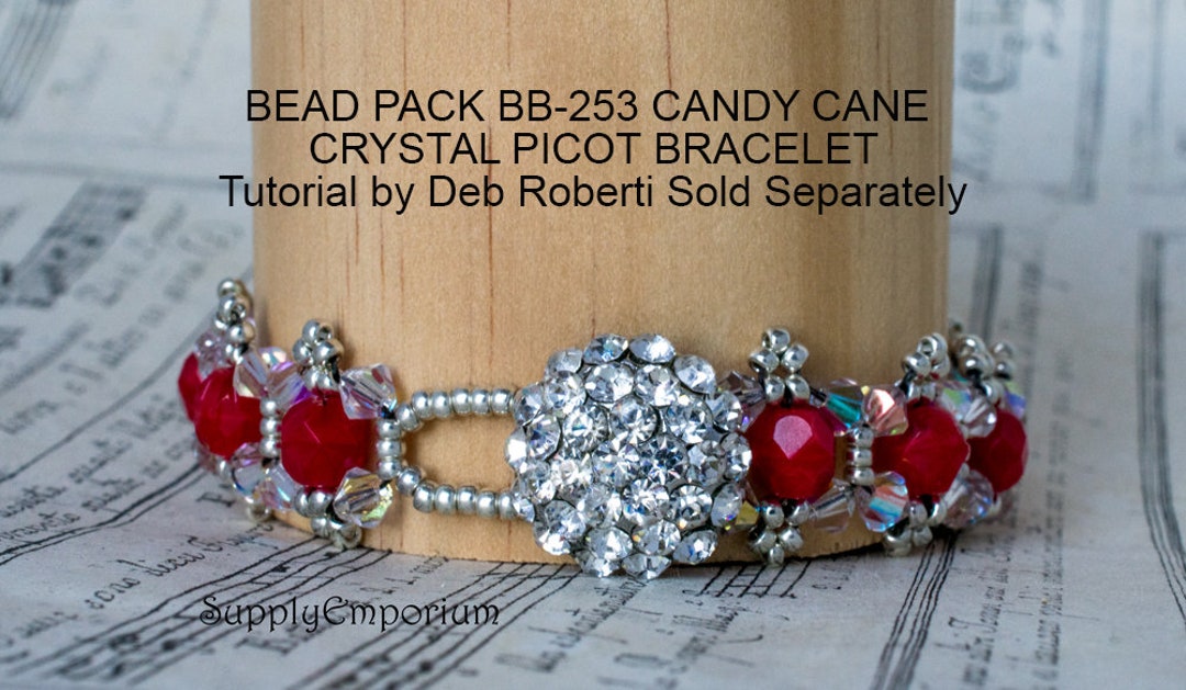Bead Pack BB-253 for Candy Cane Crystal Picot Bracelet, FREE Tutorial ...