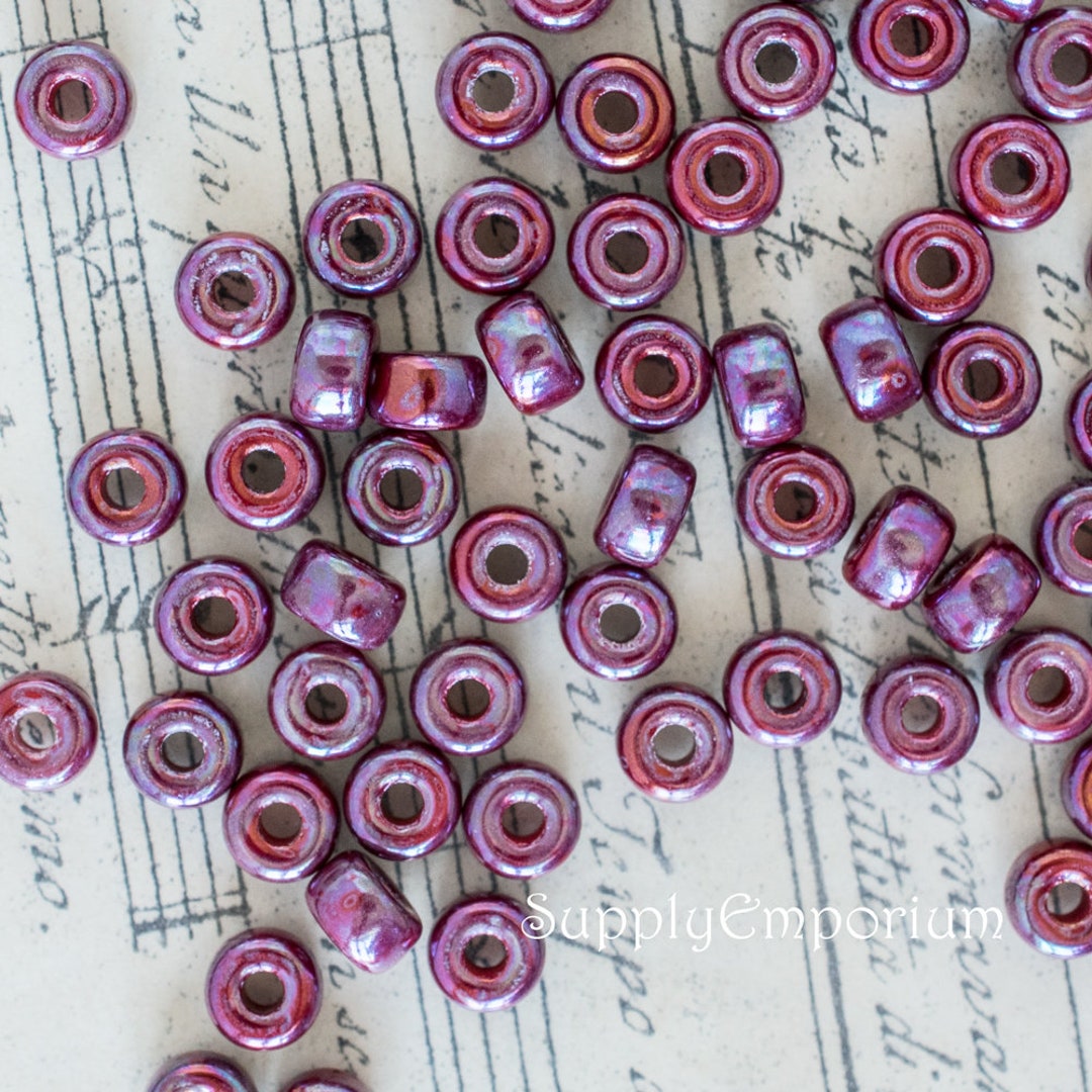 2/0 Matubo Red Nebula Czech Seed Beads, Red Nebula 2/0 Seed Beads 5752 ...