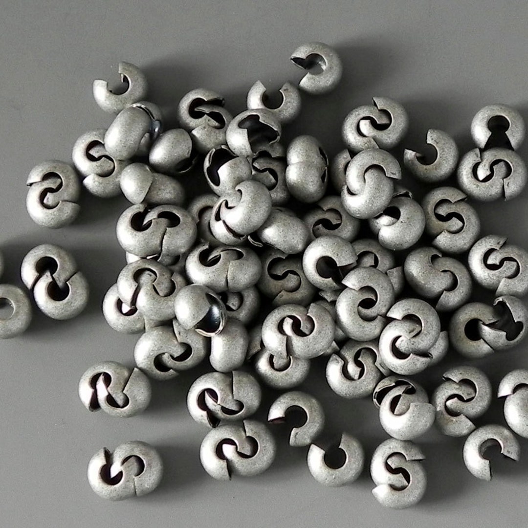 Crimp Bead Cover, Your Choice 4mm or 5mm, Antique Silver Plated Crimp ...