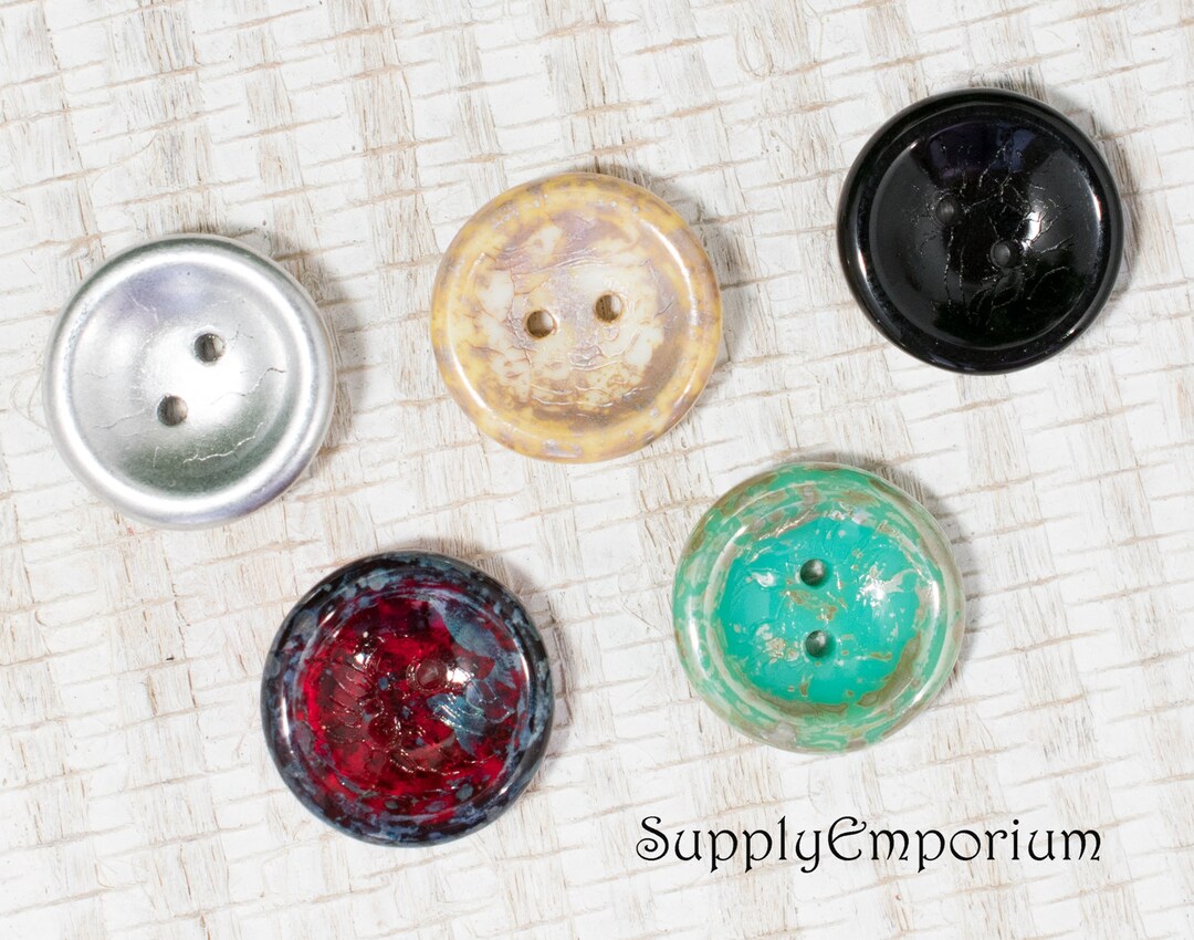 Czech Button, Cup Button MIX, Glass Button, 2 Hole Button, Mix26 Czech ...