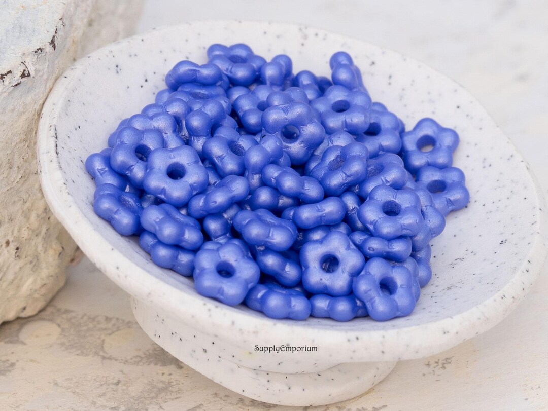 Czech Glass 5mm Periwinkle Forget Me Not Spacer Bead, Periwinkle Daisy ...