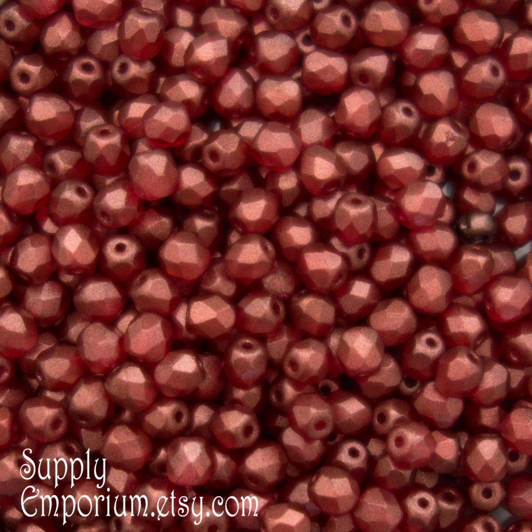 3079 50, 4mm Czech Glass Crystal Razzmatazz Firepolished Round Beads ...