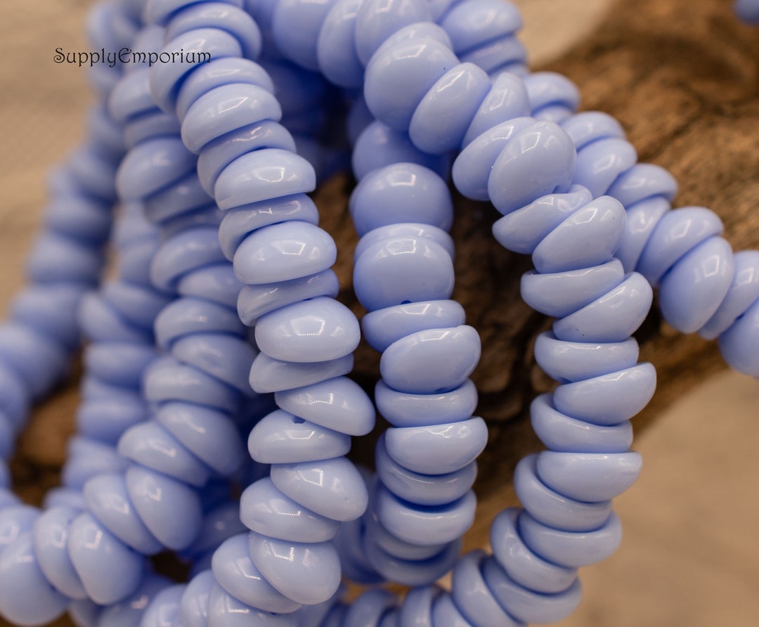 Piggy Beads, Bead Cap, Czech Glass 4x8mm Periwinkle Czech Concave Piggy ...