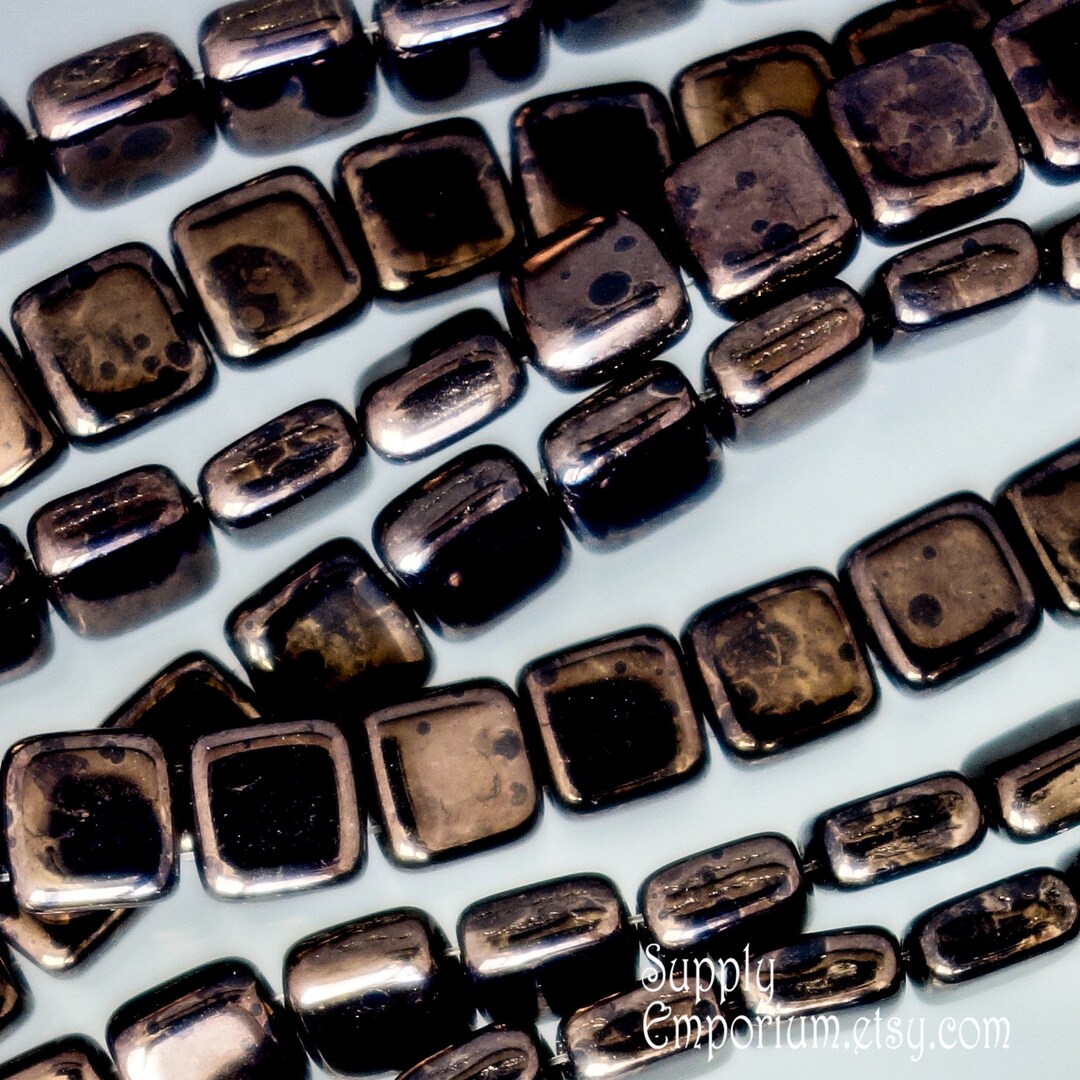 Tile Beads, 2 Hole Tile, Czech Glass Tile Beads, Czechmates Navy Tile ...