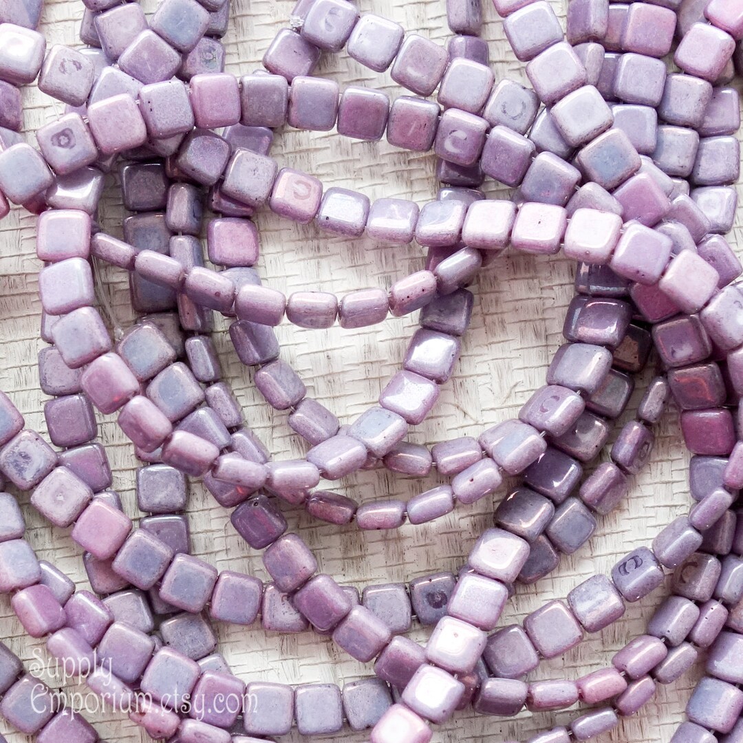 Tile Beads, 2 Hole Tile, Czech Glass Tile Beads, Czechmates Luster ...