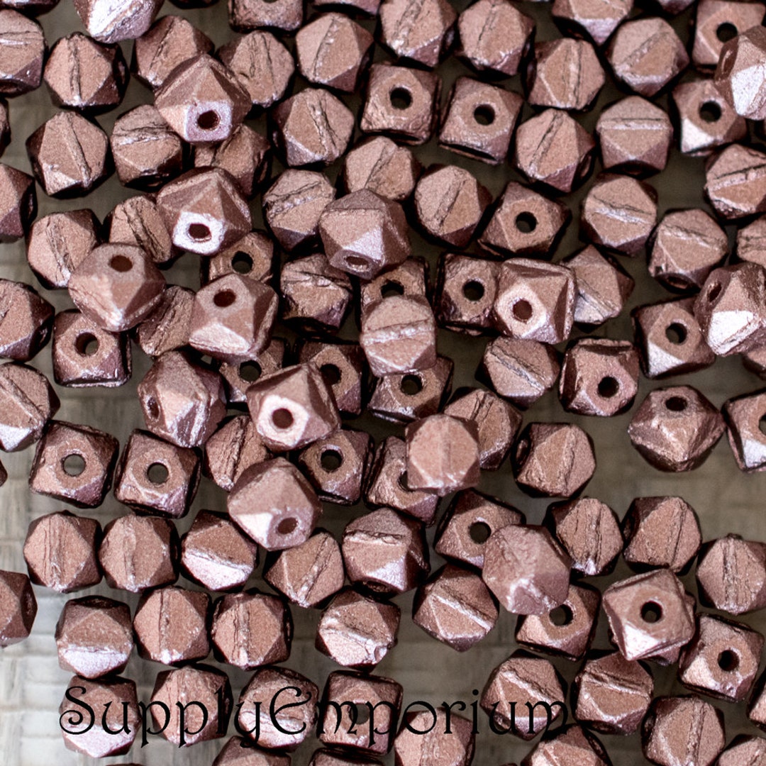 Round Beads, English Cut Round, Czech Glass Beads, Vintage Cut Metallic ...