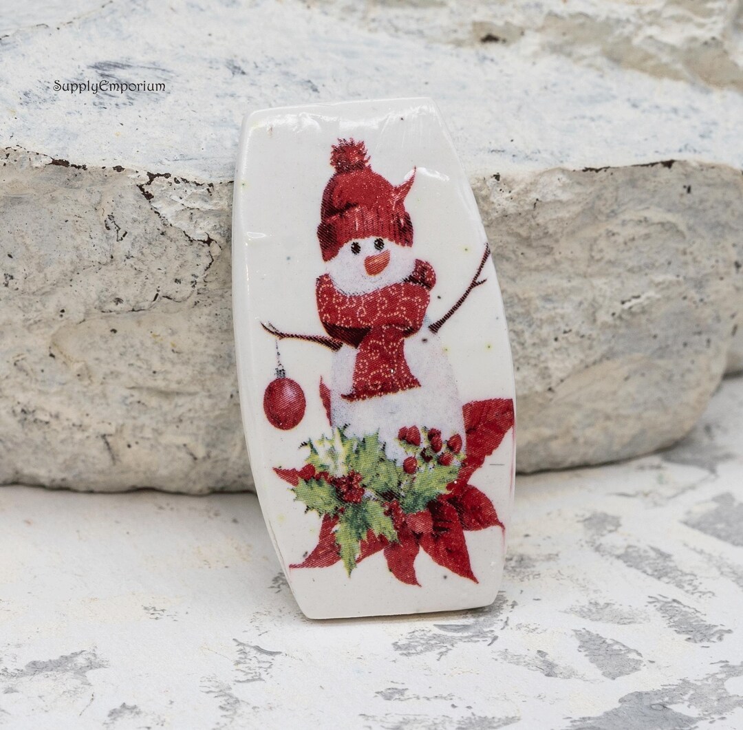 Polymer Clay Connector Pendant, 38x22mm Handmade Image Transfer ...