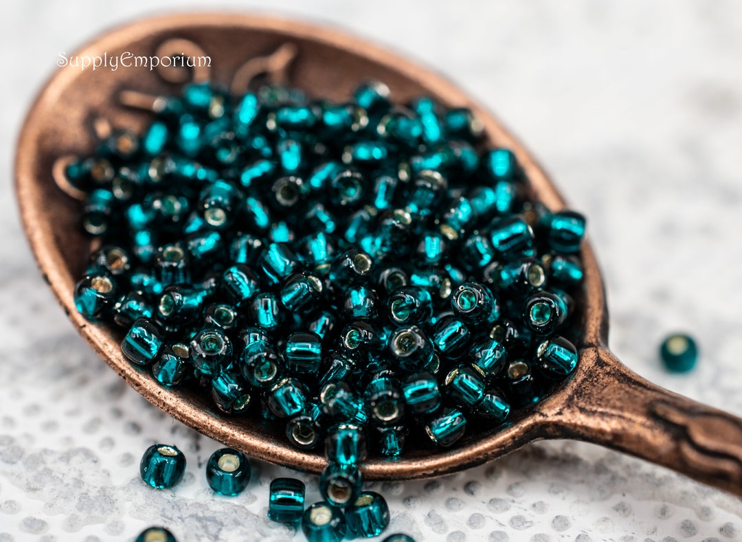 11/0 Toho Silver Lined Teal Seed Beads, Toho 11-27BD Silver Lined Teal ...