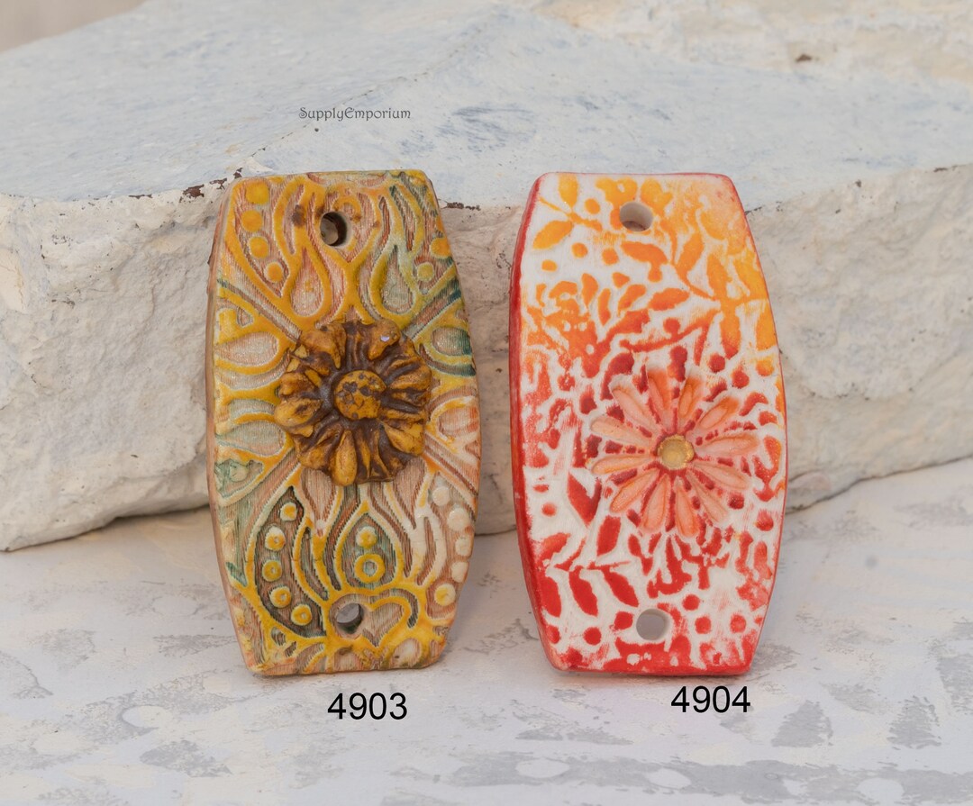 Polymer Clay Pendant Clay Connector 2 Hole Connector 2 Hole Polymer ...