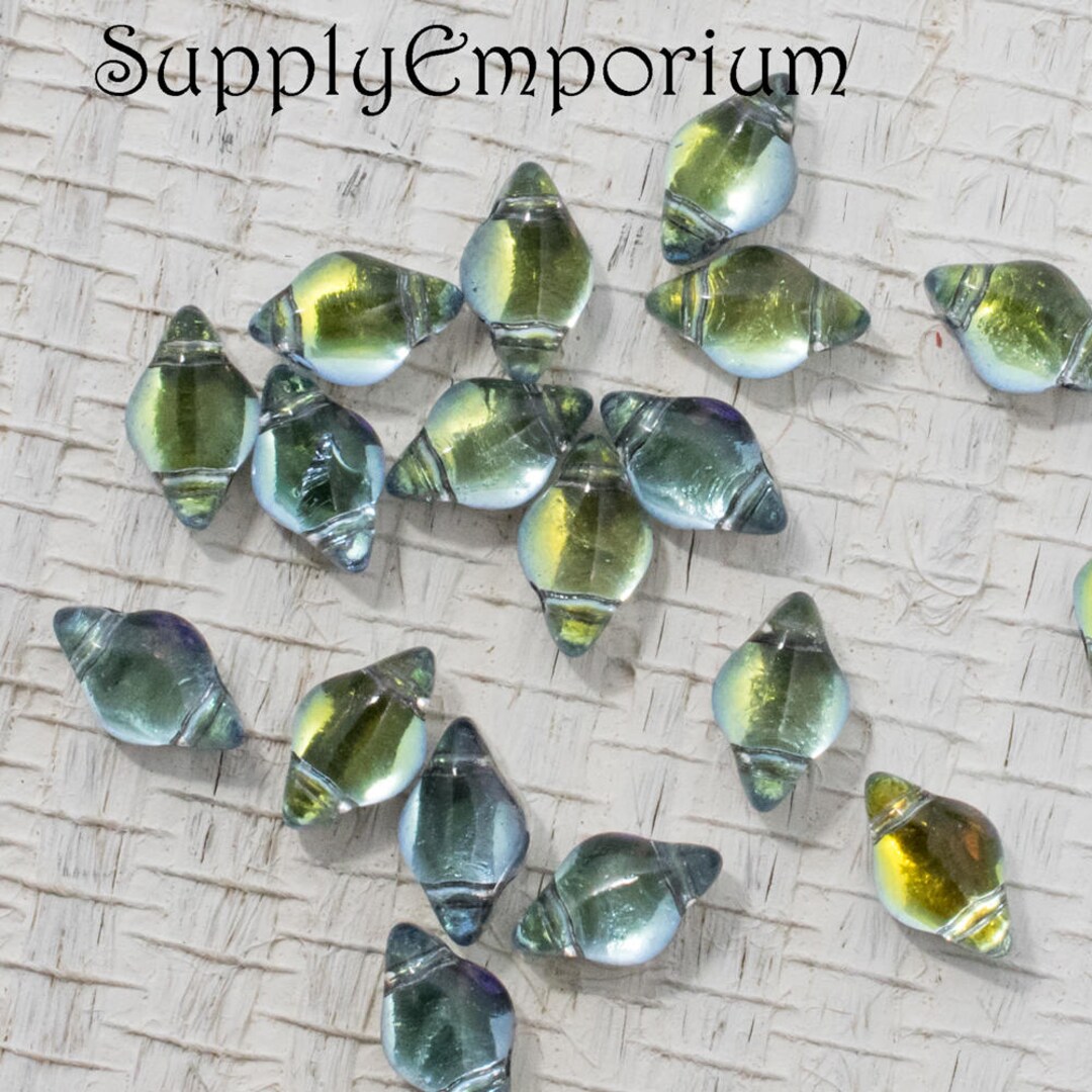 GEMDUO Backlit Uranium 8x5mm 2 Hole Beads, Back Lit Uranium Two Hole ...