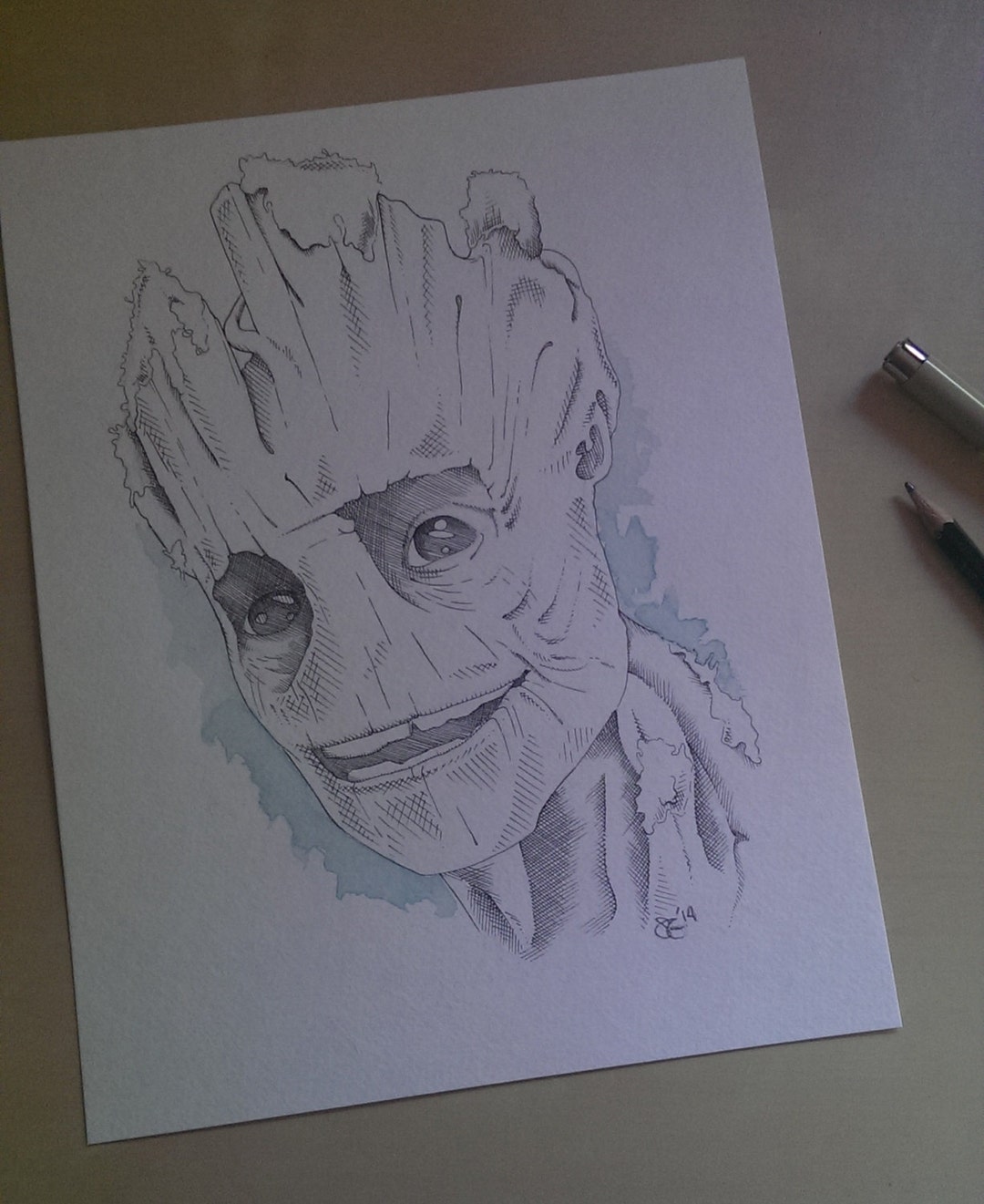 Groot Original Ink Drawing/i Am Groot/guardians of the Galaxy/marvel - Etsy