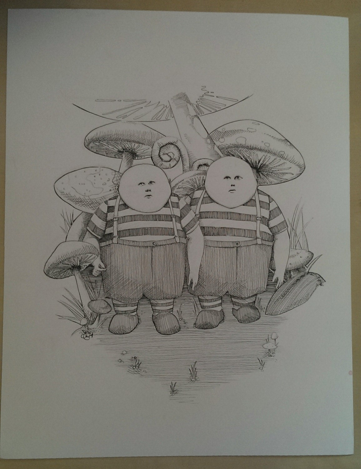 Tweedle Dee and Tweedle Dum Original Ink Drawing - Etsy