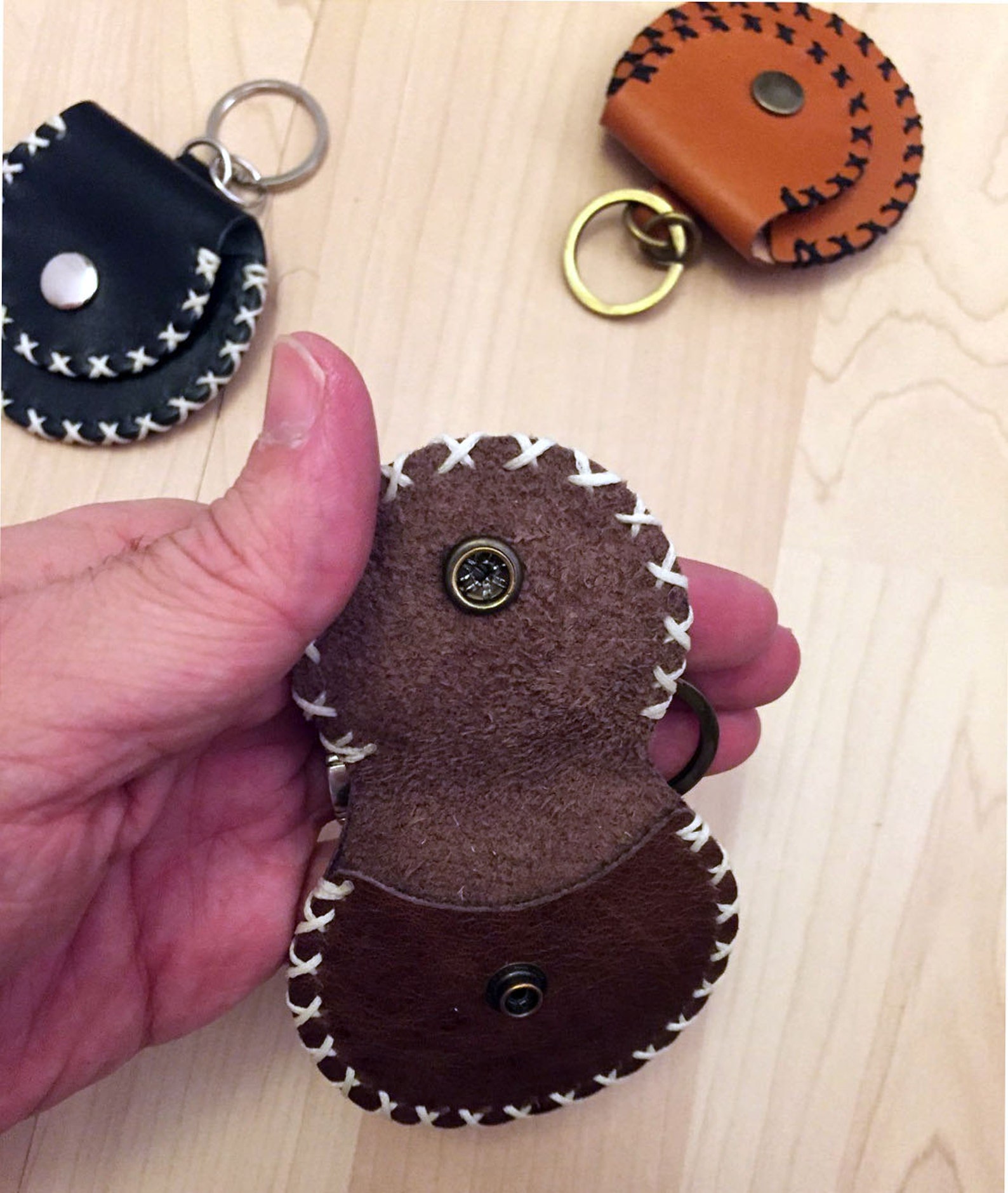 Leather Coin Keychain. Keys, Change, Coins, and Tokens - Etsy