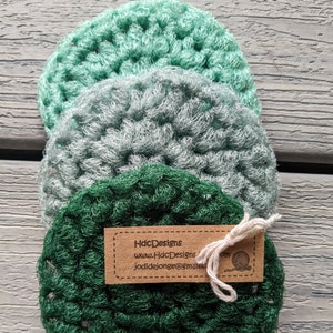 Dish Scrubbies. SET OF 3. Crochet Nylon Dish Scrubber. Sage, Gray ...