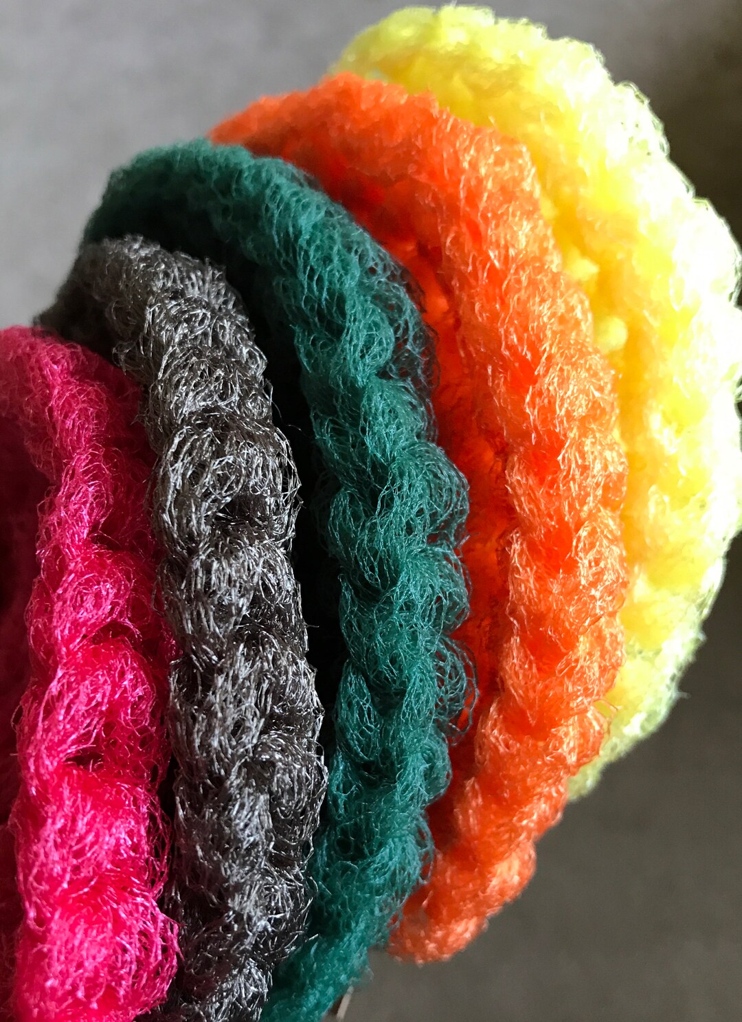 Set of 5 Dish Scrubbies. Fall Colors! Crochet Nylon Dish Scrubbers. 1 ...