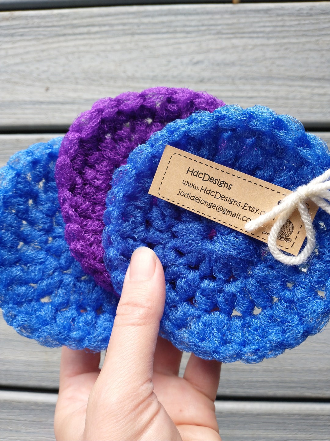 Dish Scrubbies. SET OF 3. Crochet Nylon Dish Scrubber. Great ...