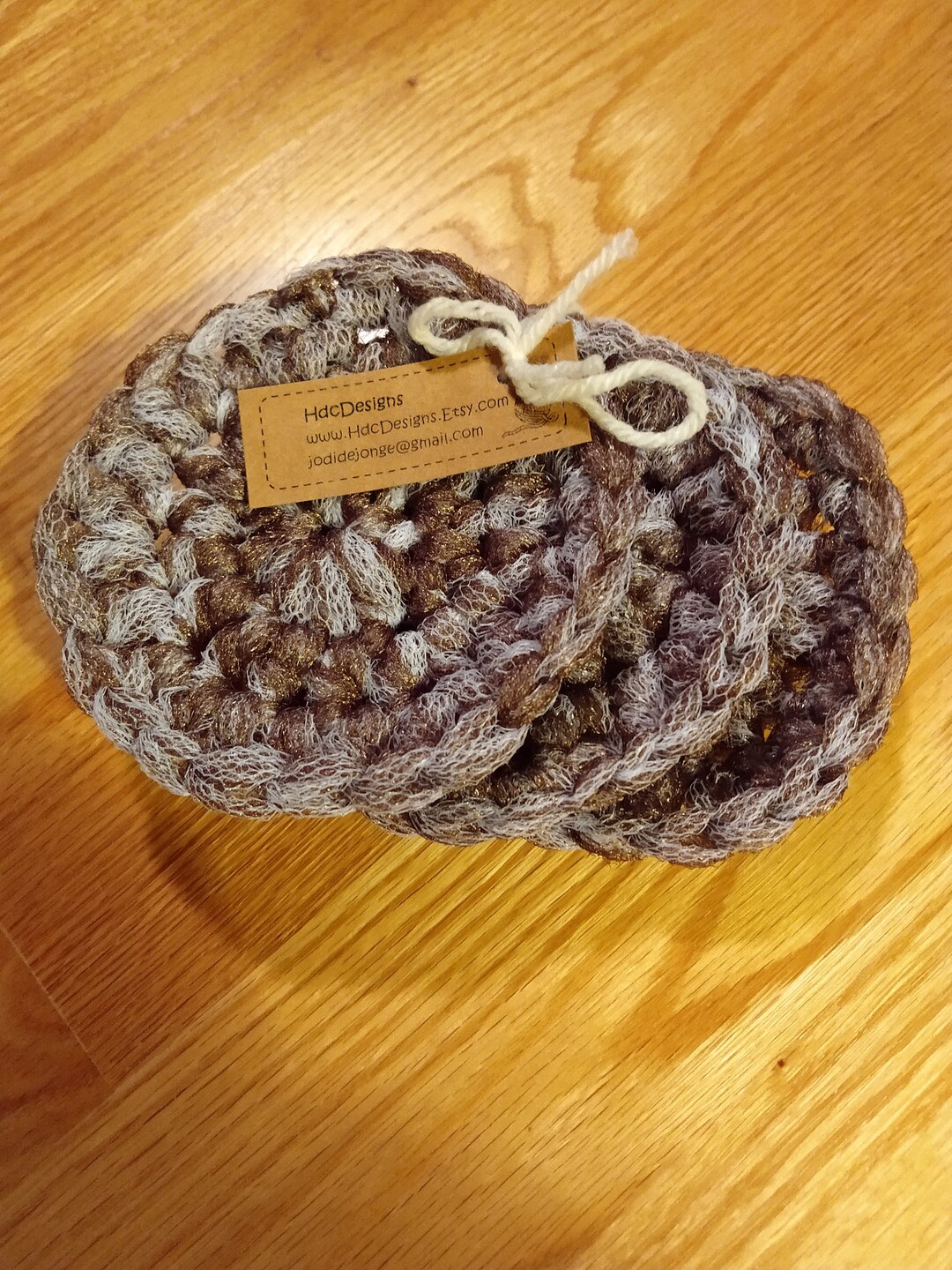 Cinnamon Roll Crochet Dish Scrubbies - Set of 3 Nylon Net Swirl ...