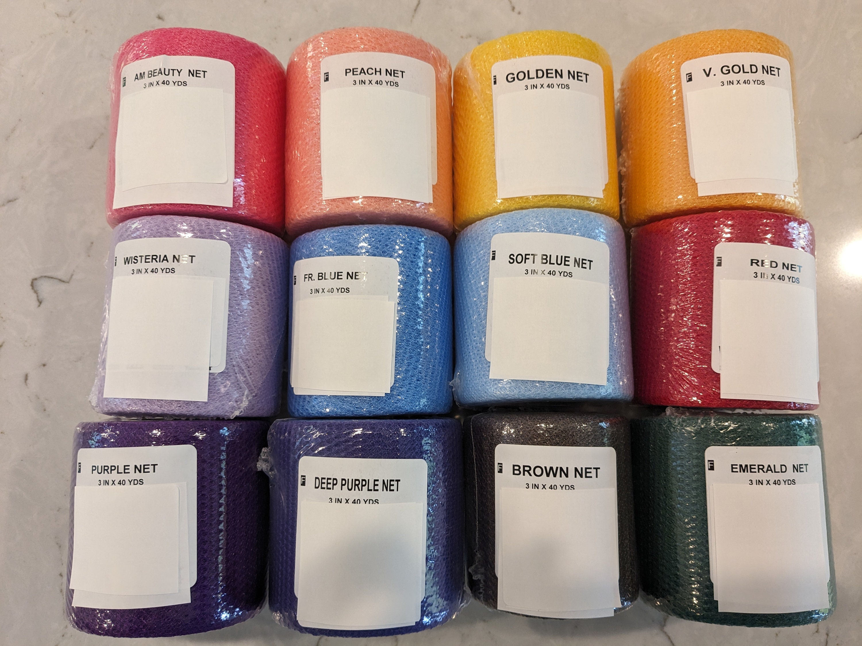 Nylon Net Spools: 6-piece Set, 3" X 40 Yards Each. Mixer Pack/choose ...