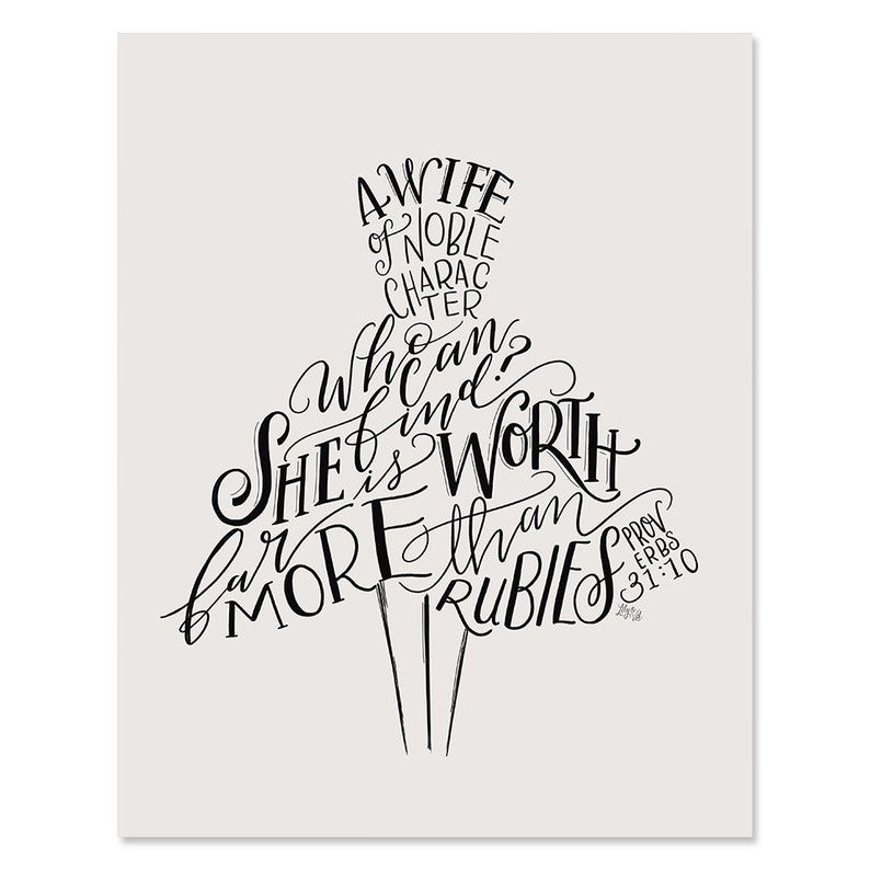 Proverbs 31 Short Dress Figure Print Hand-lettered Wall - Etsy