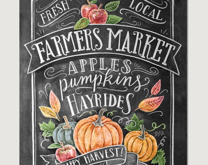 Fall Art Farmer's Market Fall Decor Fall Print Pumpkin Art Fall Farmer ...