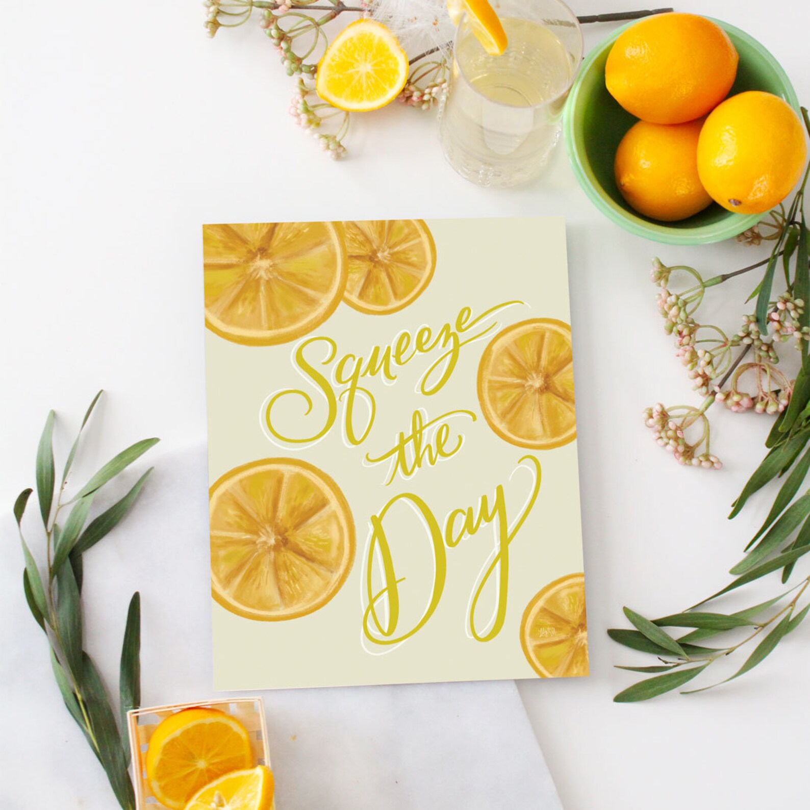 Squeeze the Day Print Summer Art Decor Citrus Kitchen - Etsy