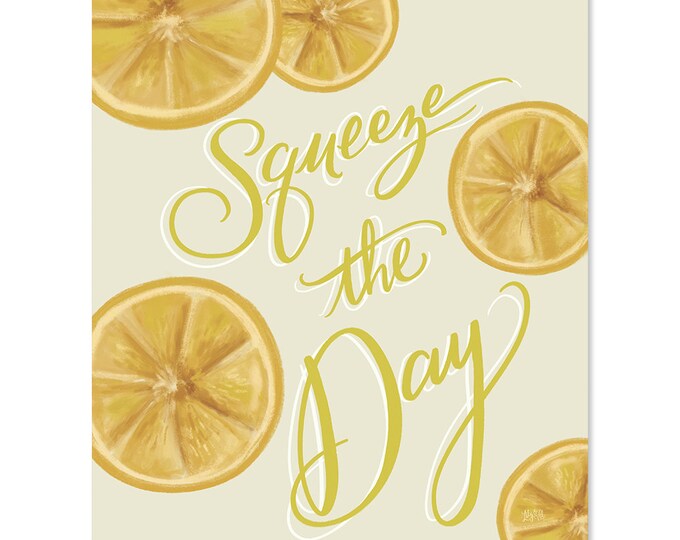 Squeeze the Day Print Summer Art Decor Citrus Kitchen Wall Art Summer ...