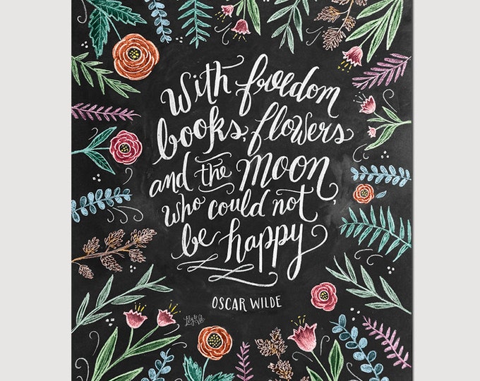 Inspirational Art Oscar Wilde Print Book Lover Gift Chalkboard Art ...