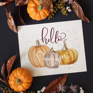 Hello Pumpkin Print Fall Decor Fall Wall Art - Etsy