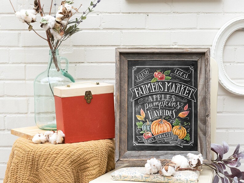 Fall Art Farmer's Market Fall Decor Fall Print - Etsy