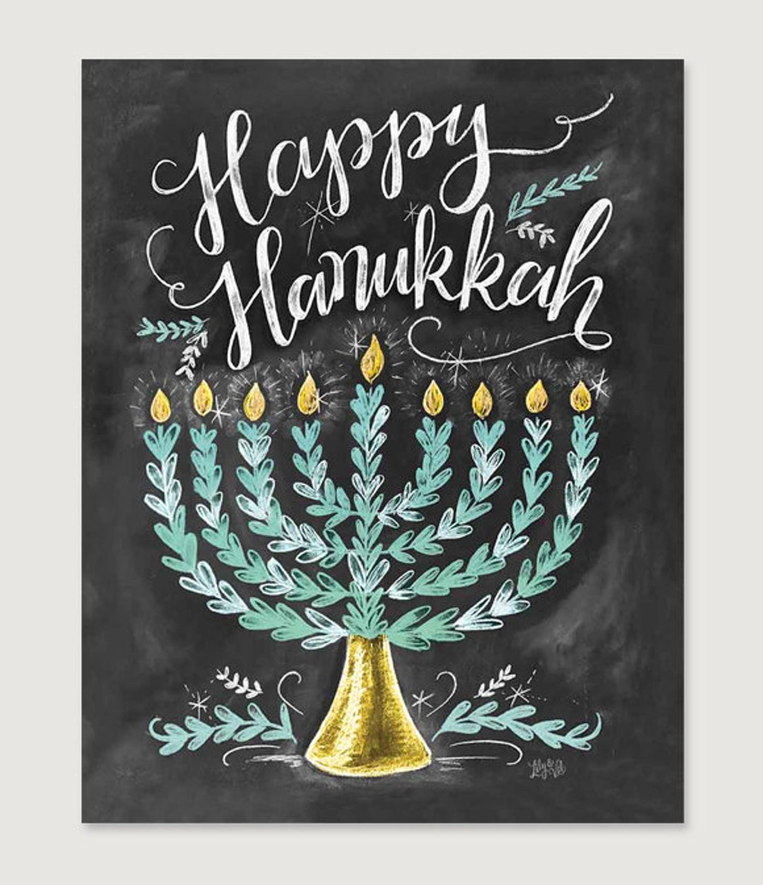 Hanukkah Print Festival of Lights Holiday Decoration - Etsy