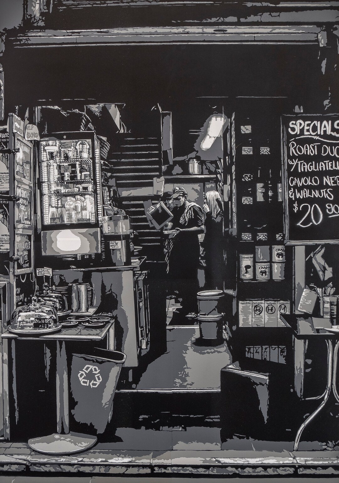 Specials – Cafe Scene Stencil Art Print - Etsy