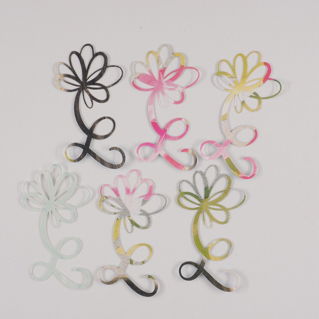 50 Flowers 01 Cute Vintage Paper Die Cuts Craft Handmade Supplies ...