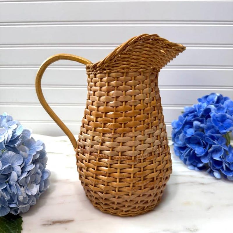 Wicker Pitcher - Etsy