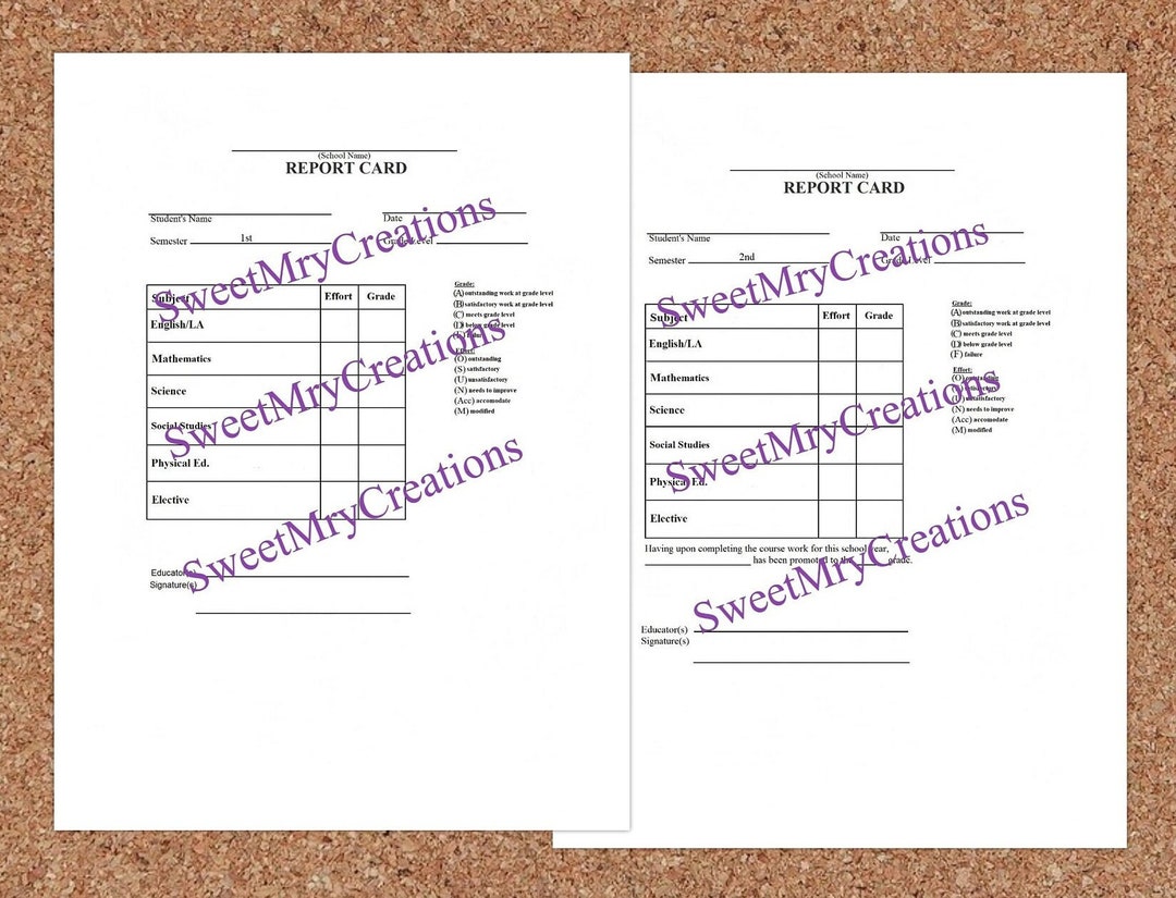 Homeschool Elementary Report Card | Office School Supplies | Digital ...