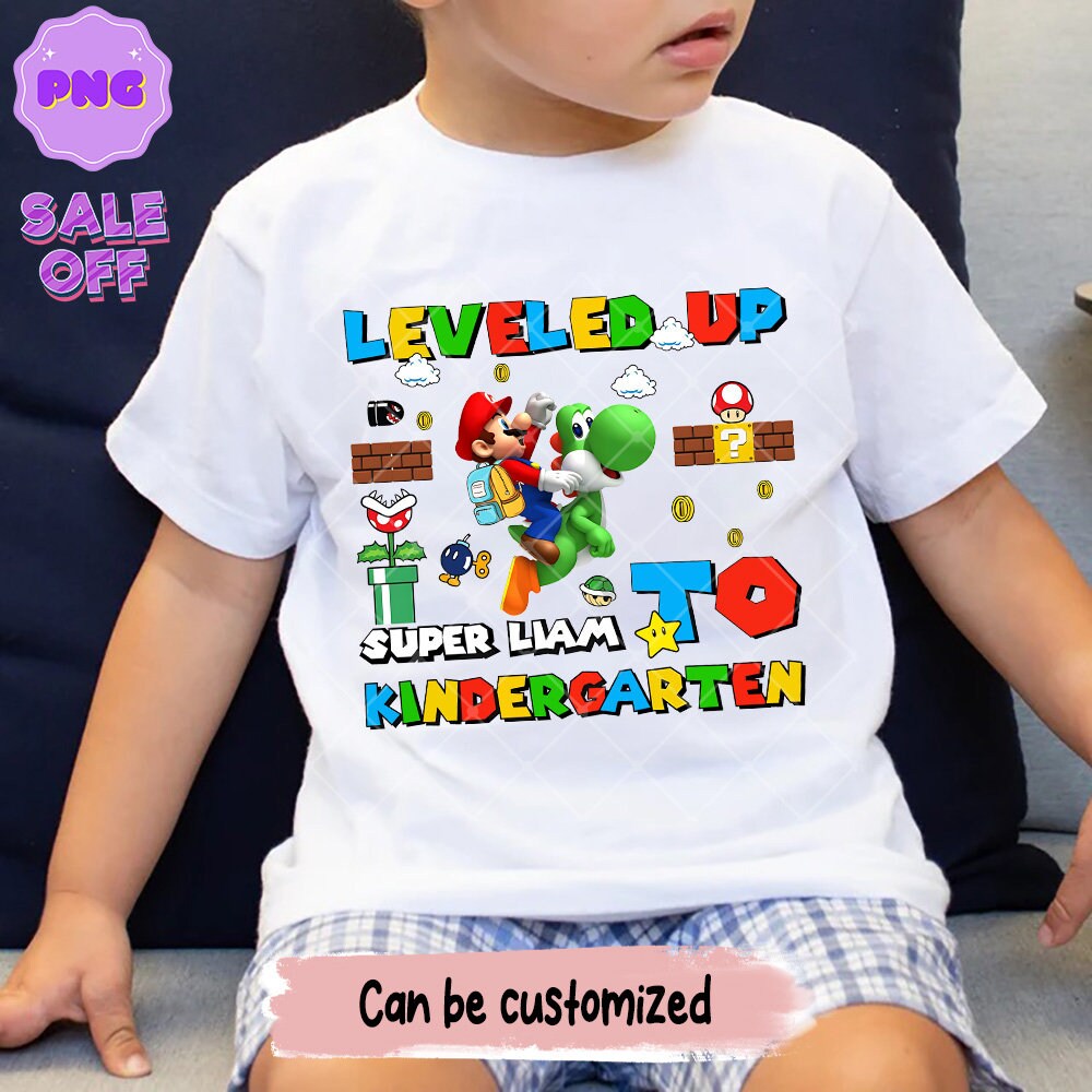 Personalized Leveled up Grade Mario Back to School Png First - Etsy