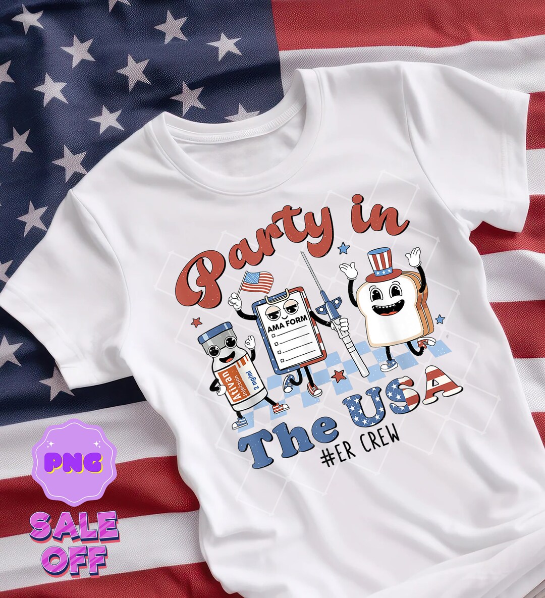 4th of July ER Nurse Party in the USA Emergency Room Crew Png - Etsy