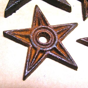6 Cast Iron Western Stars for Craft, Woodworking, Architectural ...